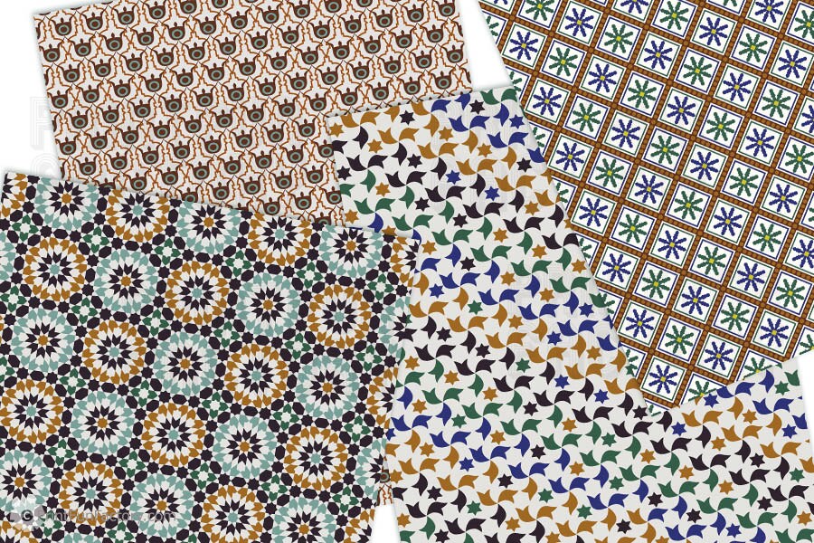 Moroccan Digital Paper Moroccan Tiles Scrapbook Backgrounds | Etsy