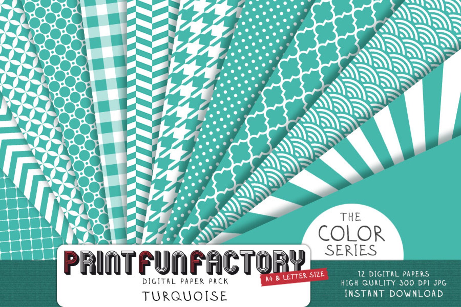 Turquoise digital paper Turquoise pattern backgrounds 12 | Etsy