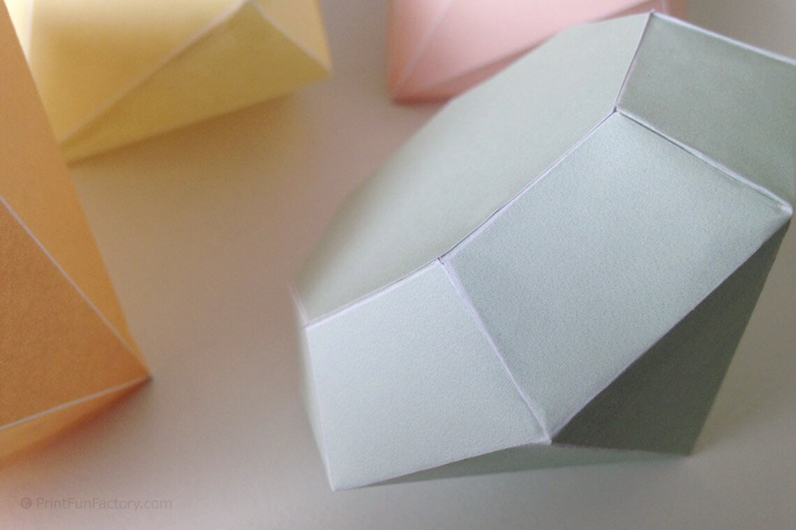 Paper diamonds paper craft Pastel D.I.Y. 3D folding paper | Etsy