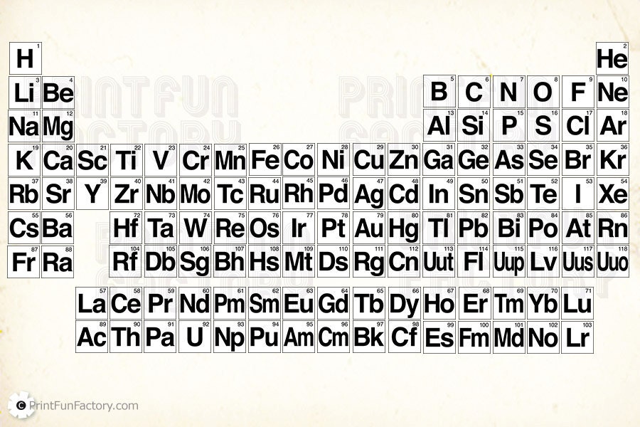 Periodic Table Tiles Black White Clip Art INSTANT DOWNLOAD - Etsy