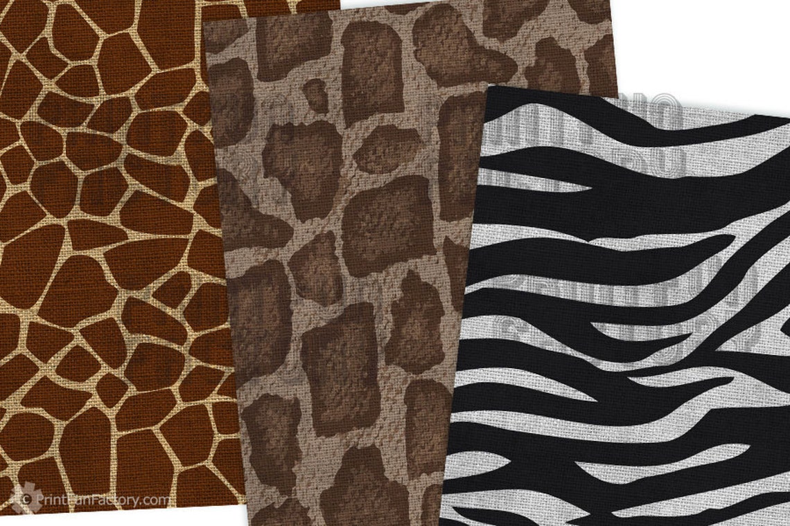 Animal Print Digital Paper Burlap Wild Animal Pattern Zebra | Etsy