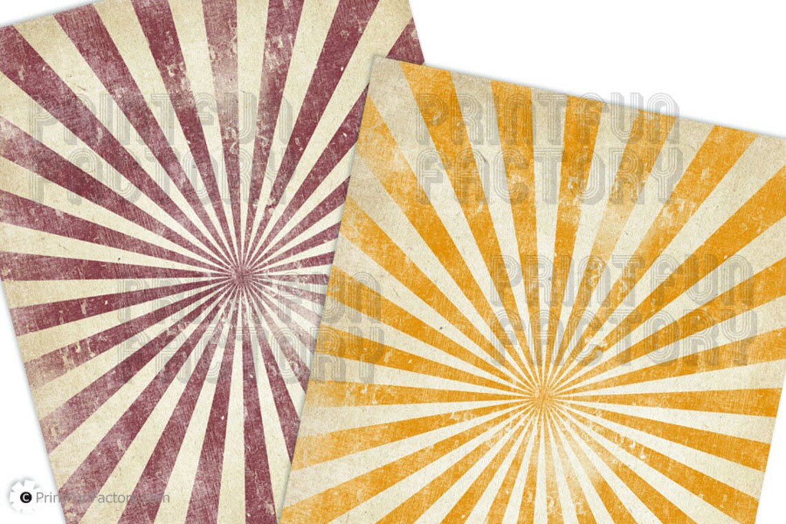 Starburst Digital Paper - Sunburst Vintage Distressed Scrapbook Paper ...