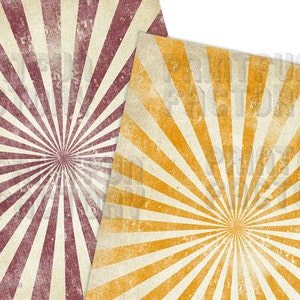 Starburst Digital Paper - Sunburst Vintage Distressed Scrapbook Paper ...