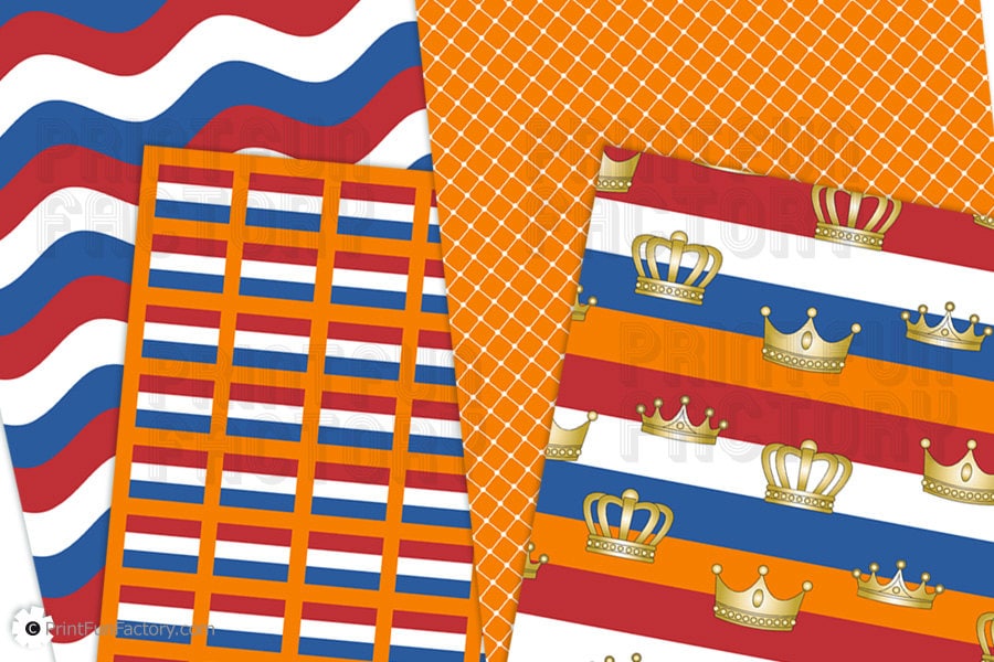 Dutch Digital Paper Netherlands Kingsday / Queensday 12 | Etsy