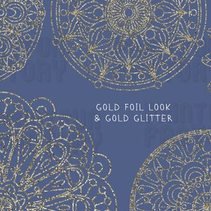 Mandala Digital Clip Art - Gold & Glitter Mandalas - INSTANT DOWNLOAD ...