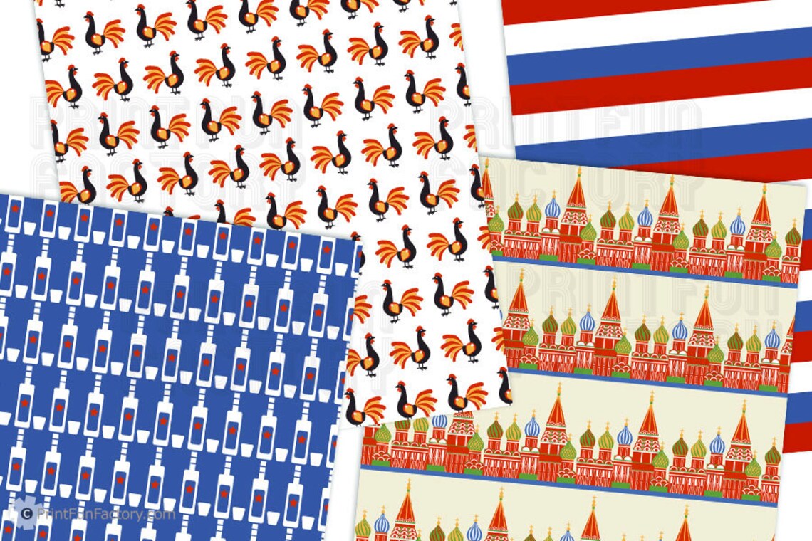 Russia Digital Paper Russian Scrapbook Background Paper 12 - Etsy