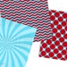 Aqua Blue and Red Digital Paper Blue and Red Patterns Chevron Swirl ...