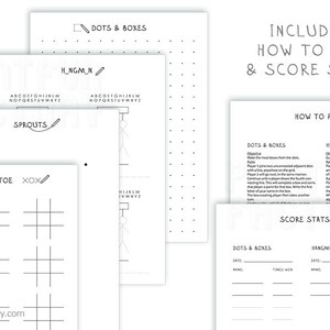 Printable Pen & Paper Games - 4 Classic Pen and Paper Games INSTANT ...