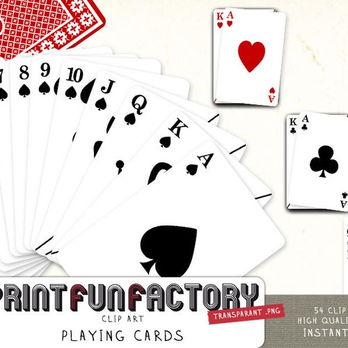 Vintage Playing Cards Clipart INSTANT DOWNLOAD - Etsy