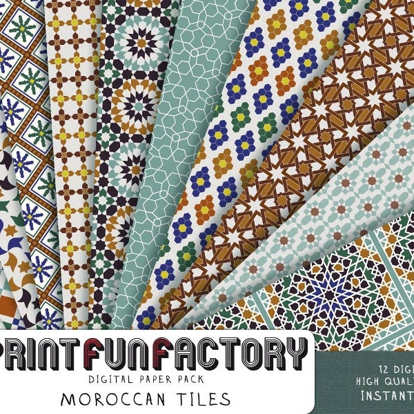 Moroccan Tiles Paper - Etsy