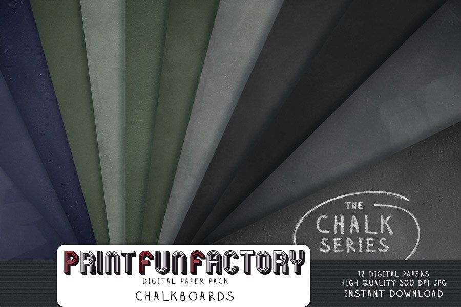 Chalkboard Digital Paper - Blackboard Black Blue Green Chalk Board ...