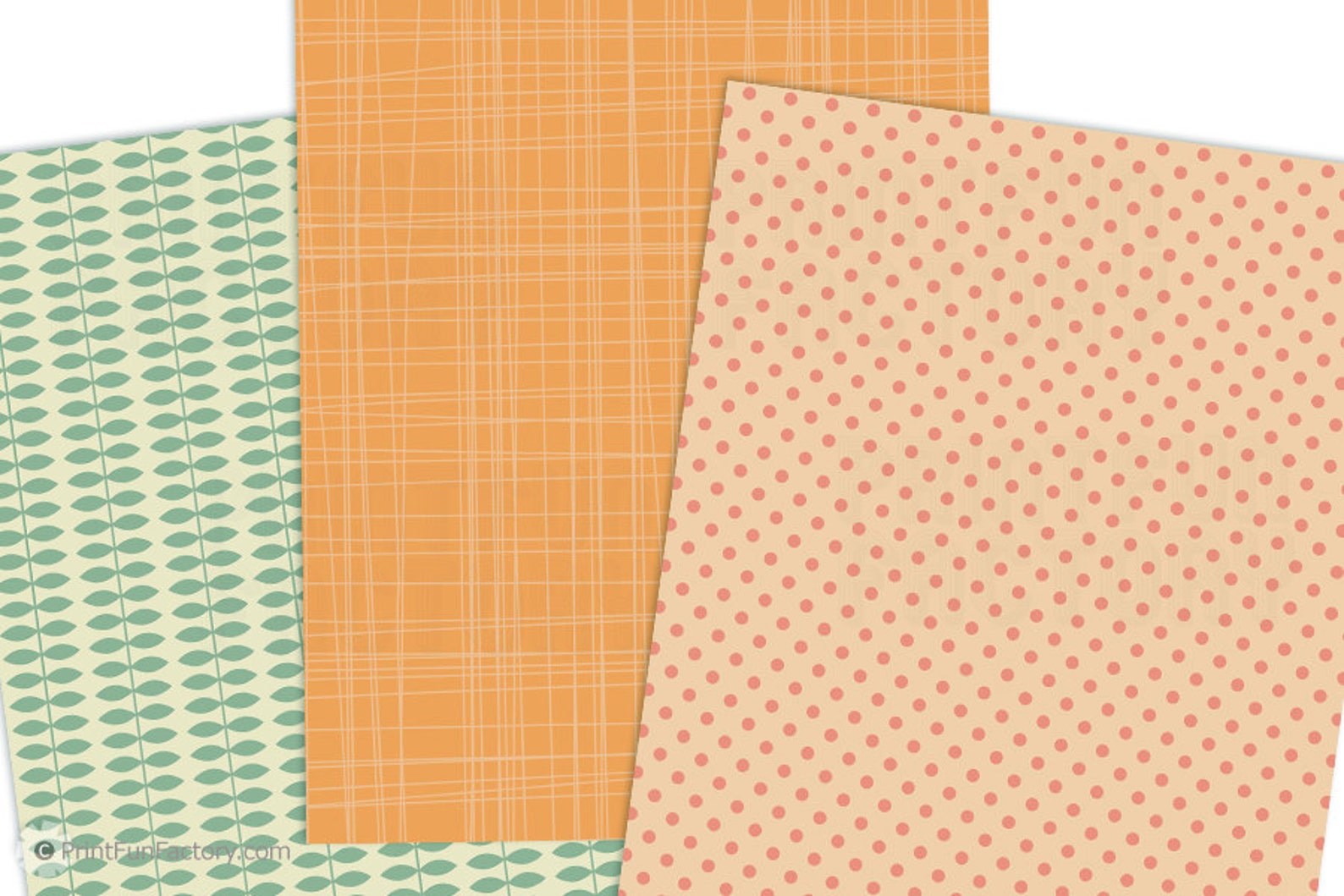 Fifties Digital Paper - Retro 50s Patterns - 12 Digital Papers (069 ...