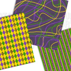 Mardi Gras Digital Paper - Carnival Mardi Gras Background Paper - 12 ...