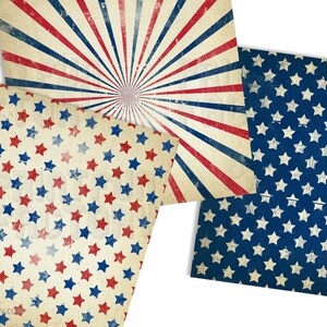 Patriotic Digital Paper - Vintage United States Stars Stripes Patriotic ...