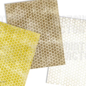 Honeycomb Digital Paper - Vintage Honeycomb Distressed Scrapbook Paper ...