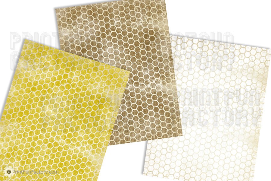 Honeycomb Digital Paper - Vintage Honeycomb Distressed Scrapbook Paper ...
