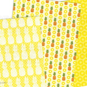 Pineapple Digital Paper - Fruit Background Summer Pineapple Slices ...
