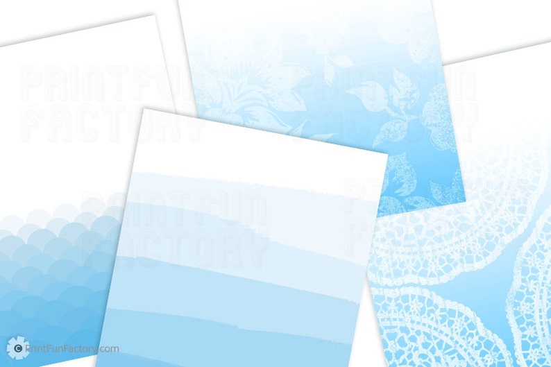 Ombre Digital Paper Blue Ombre Wedding Background 12 - Etsy