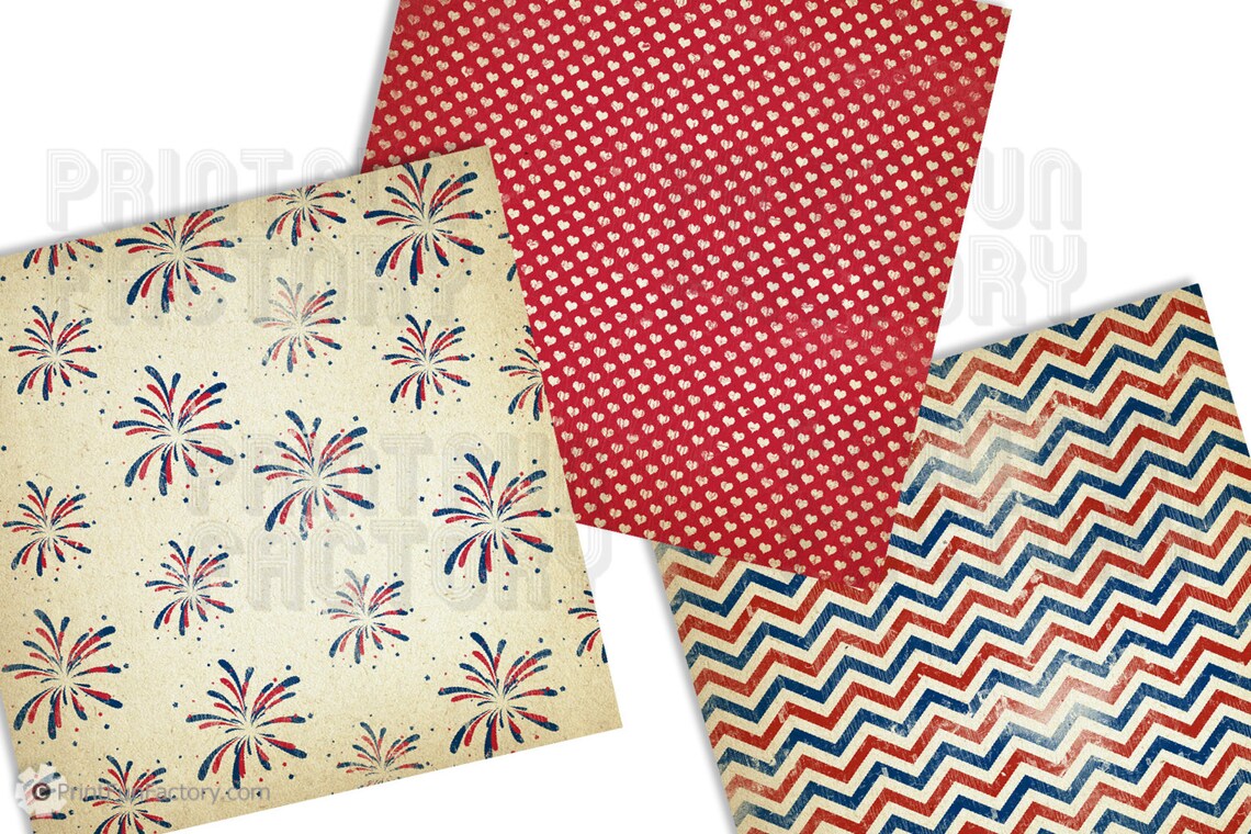 Patriotic Digital Paper - Vintage United States Stars Stripes Patriotic ...