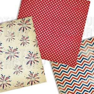 Patriotic Digital Paper - Vintage United States Stars Stripes Patriotic ...