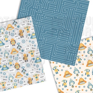 Robots Digital Paper - Robot Background Paper - 12 Digital Papers (#200 ...