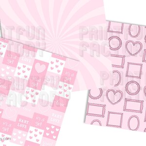 Baby Digital Paper Baby Girl Background Paper 12 Digital Papers 190 ...