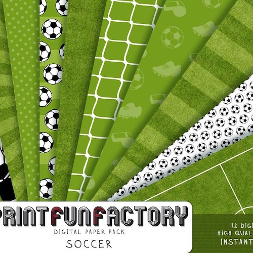 Soccer Ball Digital Paper Background Scrapbook Papers - Etsy