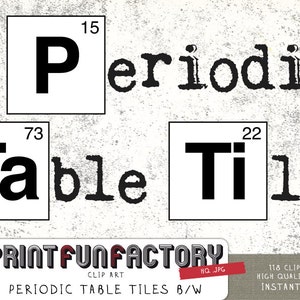 Periodic Table Tiles Black White Clip Art INSTANT DOWNLOAD - Etsy