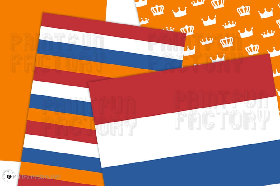 Dutch Digital Paper Netherlands Kingsday / Queensday 12 | Etsy
