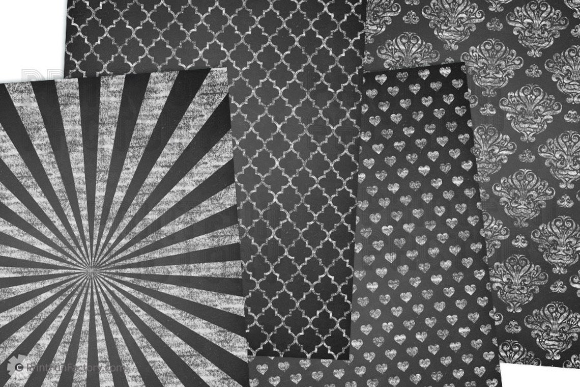 Chalkboard Patterns Digital Paper Blackboard Chevron - Etsy