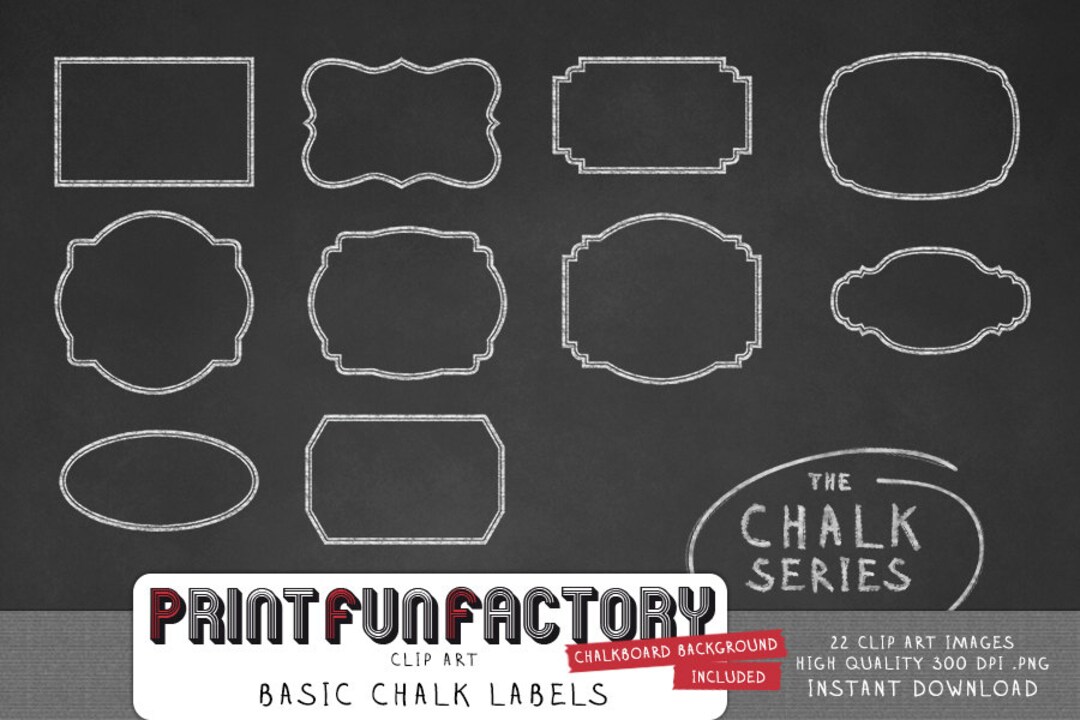 Chalk Frames Basic Clip Art INSTANT DOWNLOAD - Etsy