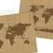 World Maps Digital Paper Maps of the World Burlap - Etsy