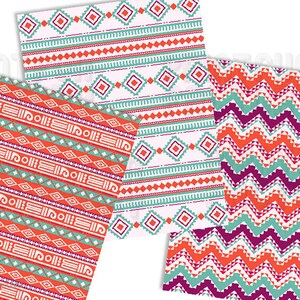 Aztec Digital Paper - Aztec Tribal Pattern Background Paper - 12 ...