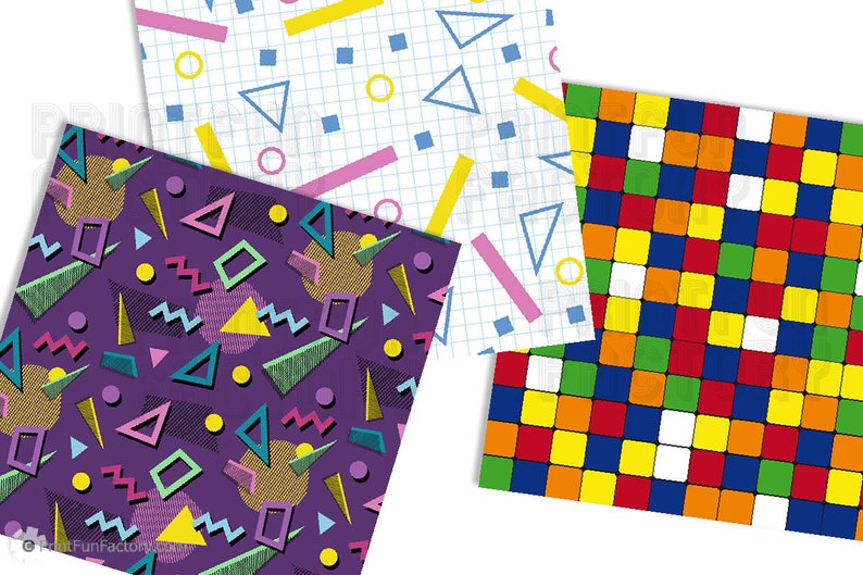 Eighties Digital Paper 80s Paper Scrapbook Backgrounds 12 | Etsy