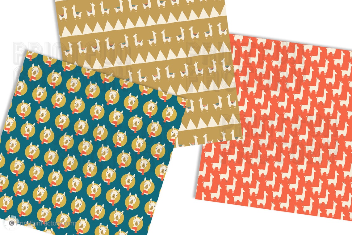 Llama Digital Paper - Llama Background Paper - 12 Digital Papers (#199 ...