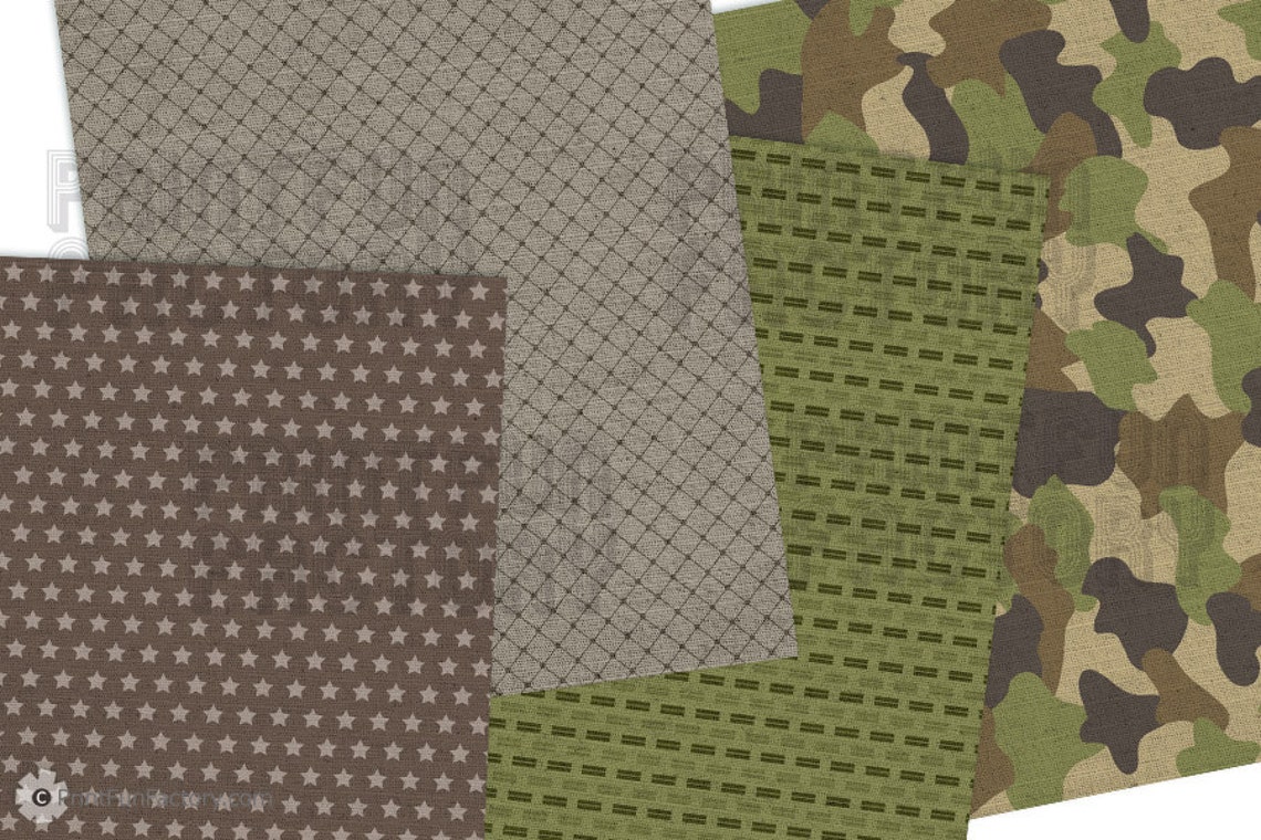 Military Linen Digital Paper - Army Camouflage Pattern Fabric - 12 ...