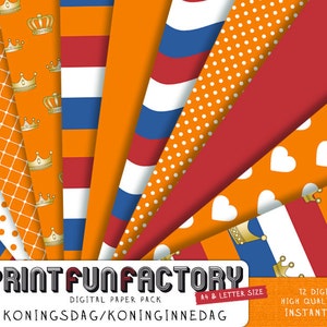 Dutch Digital Paper - Netherlands Kingsday / Queensday - 12 Digital ...