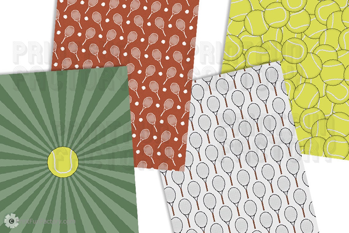Tennis Digital Paper - Tennis Court Backgrounds - 12 Digital Papers ...
