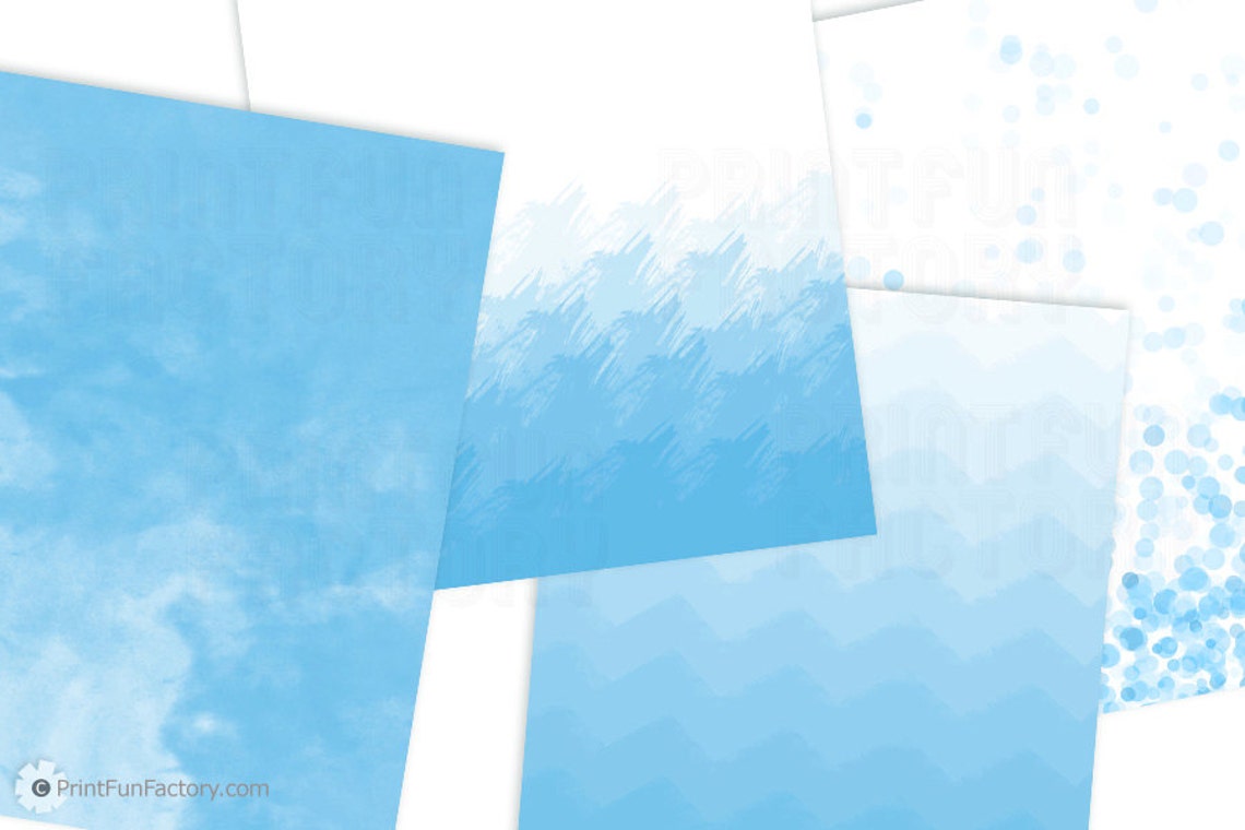 Ombre digital paper blue ombre wedding background 12 | Etsy