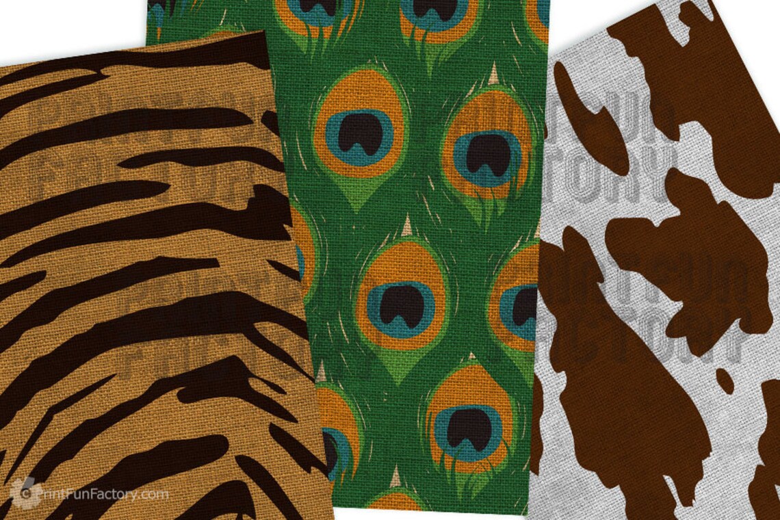 Animal Print Digital Paper Burlap Wild Animal Pattern Zebra | Etsy