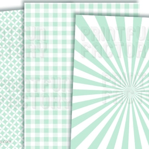 Mint Green Digital Paper - Mint Paper Scrapbook Backgrounds - 12 ...
