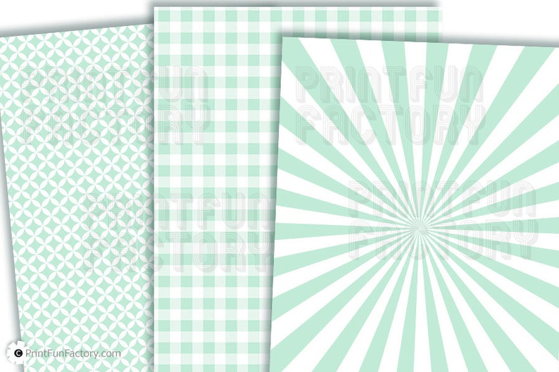 Mint Green Digital Paper Mint Paper Scrapbook Backgrounds | Etsy