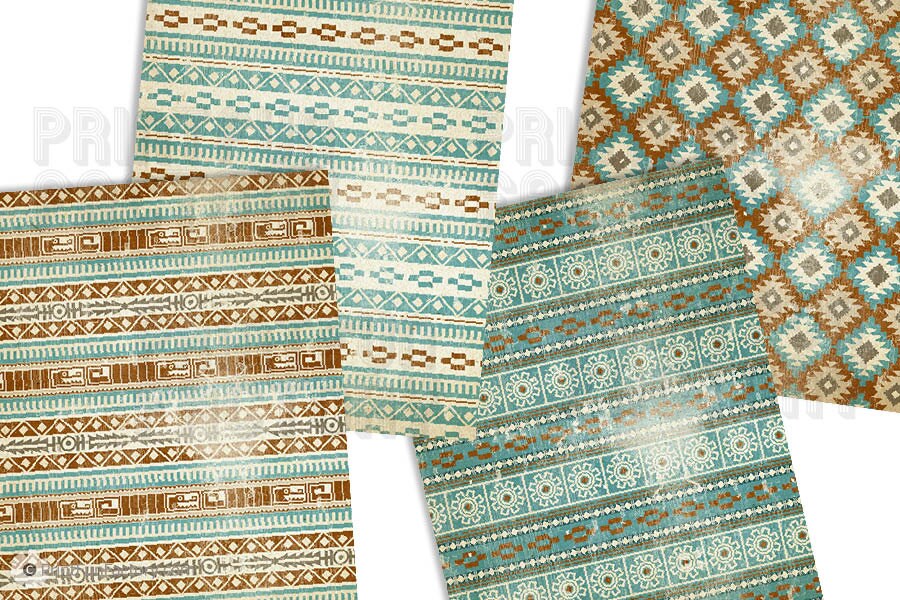 Aztec Digital Paper Ancient Aztec Tribal Pattern Background - Etsy
