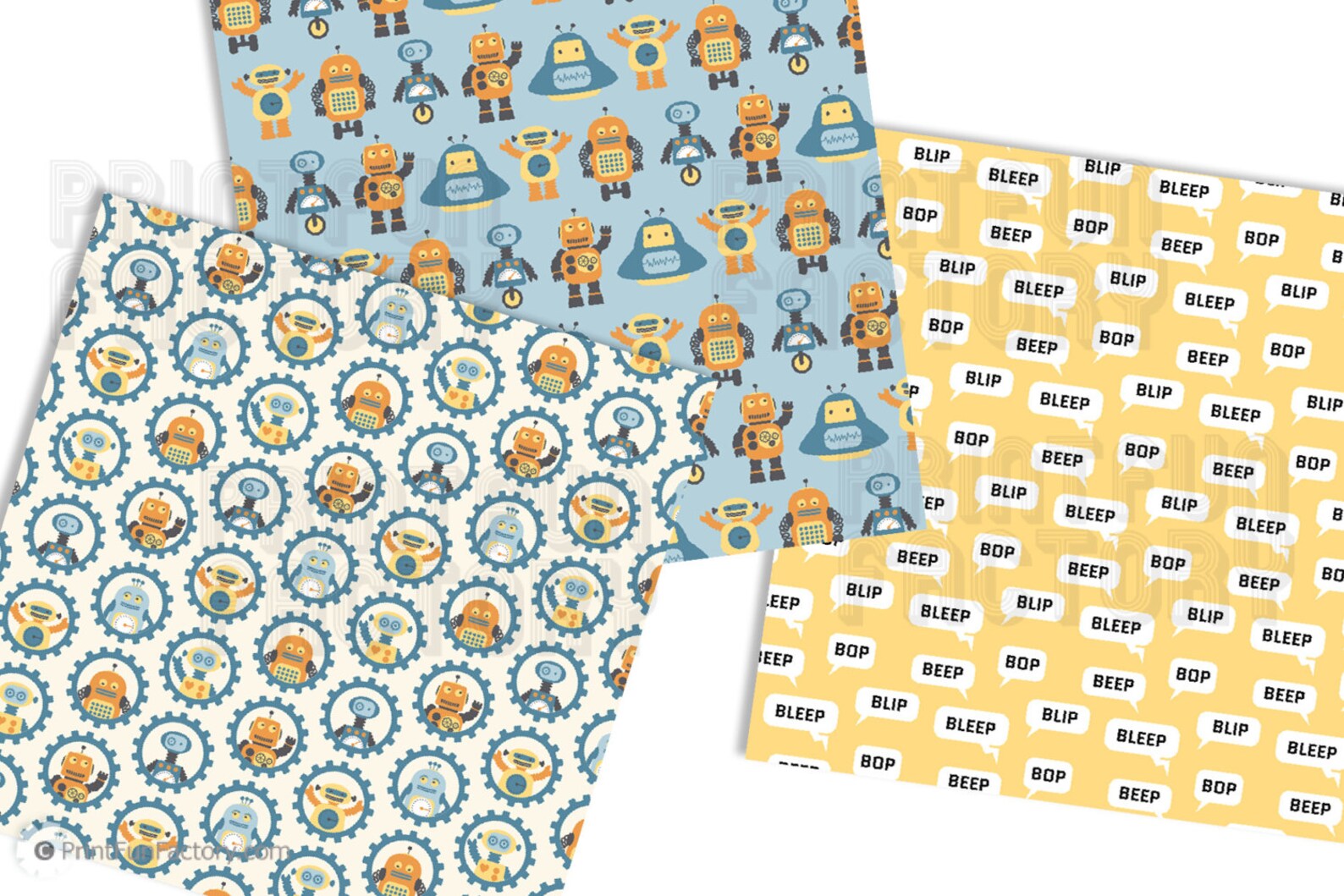 Robots digital paper Robot background paper 12 digital | Etsy