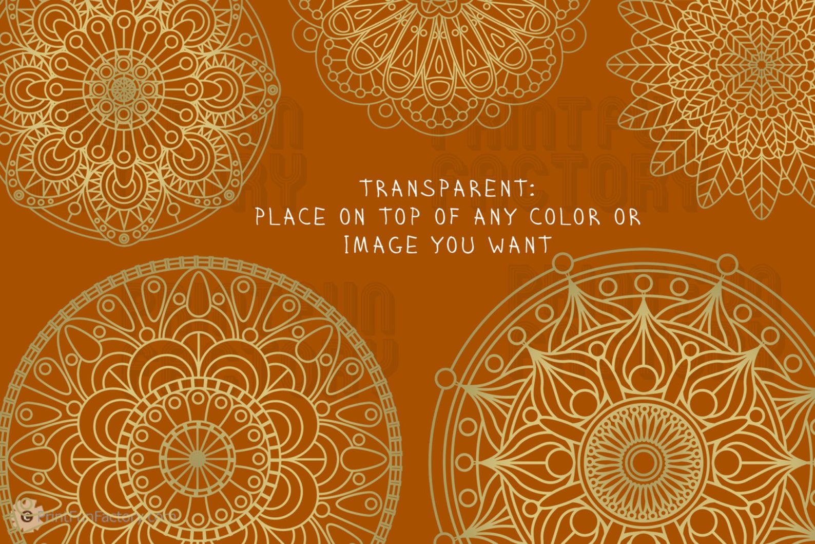 Mandala digital clip art gold & glitter mandalas INSTANT | Etsy