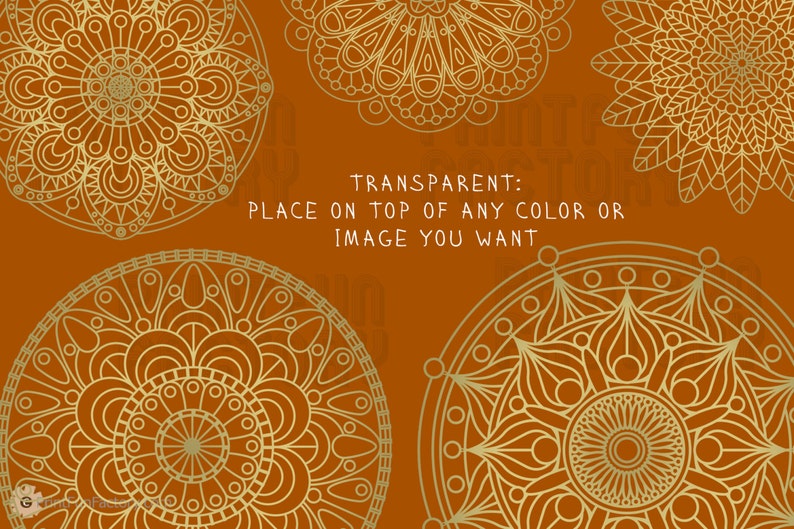 Mandala Digital Clip Art - Gold & Glitter Mandalas - INSTANT DOWNLOAD ...