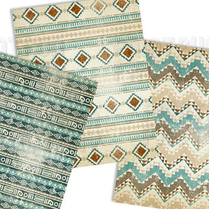 Aztec Digital Paper - Ancient Aztec Tribal Pattern Background Paper ...