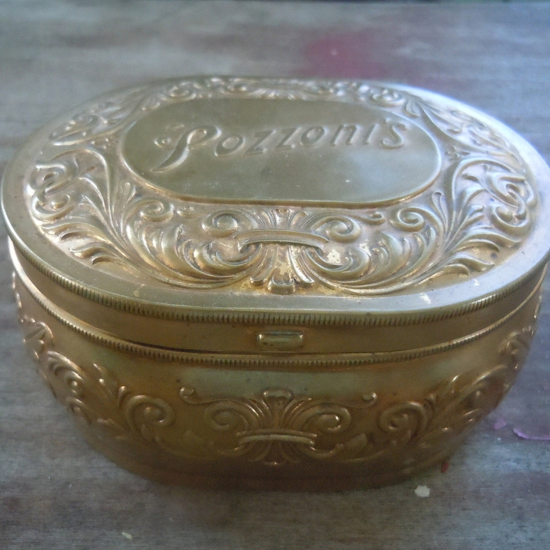 Pozzonis Powder Box Antique Pozzoni's Brass Box Trinket Box Jewelry Box ...