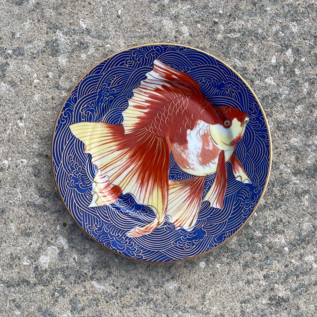 Goldfish Salad Plate Andrea by Sadek Jered Holmes Nantucket Collage - Etsy