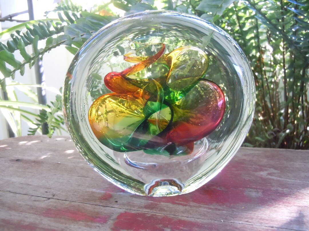 Paperweight Hand Blown Modernist Art Glass Glass Paperweight - Etsy